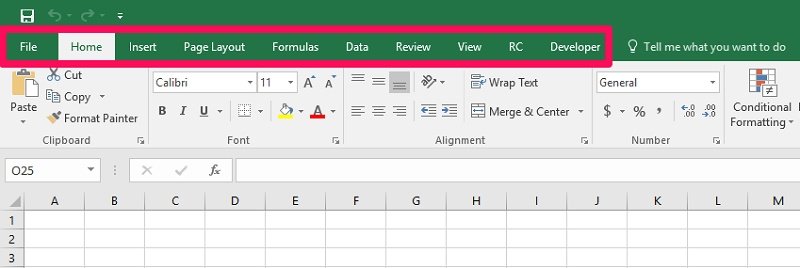 Ms Excel Ribbon