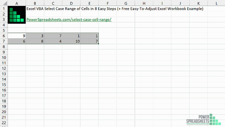 Excel VBA Select Case Range Of Cells In 8 Steps Workbook Example 