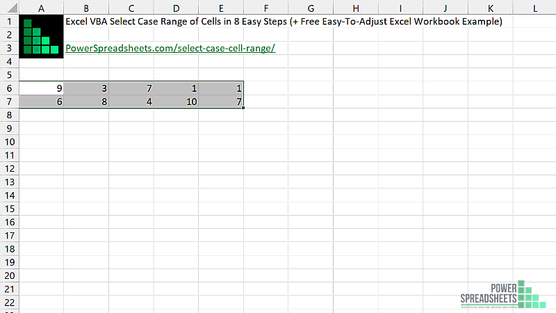 Excel VBA Select Case Range Of Cells In 8 Steps Workbook Example 