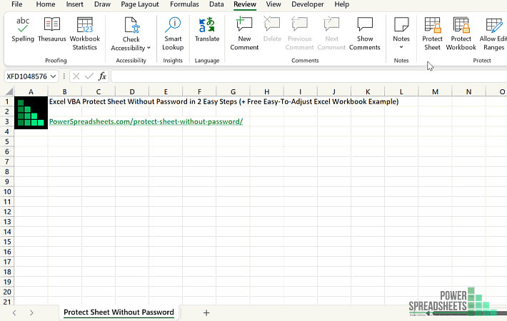  Excel VBA Protect Sheet Without Password In 2 Easy Steps Example 